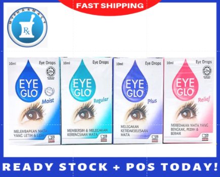 EYE GLO EYE DROPS [MOIST/REGULAR/RELIEF/PLUS] 10ML UBAT TITIS MATA | Lazada