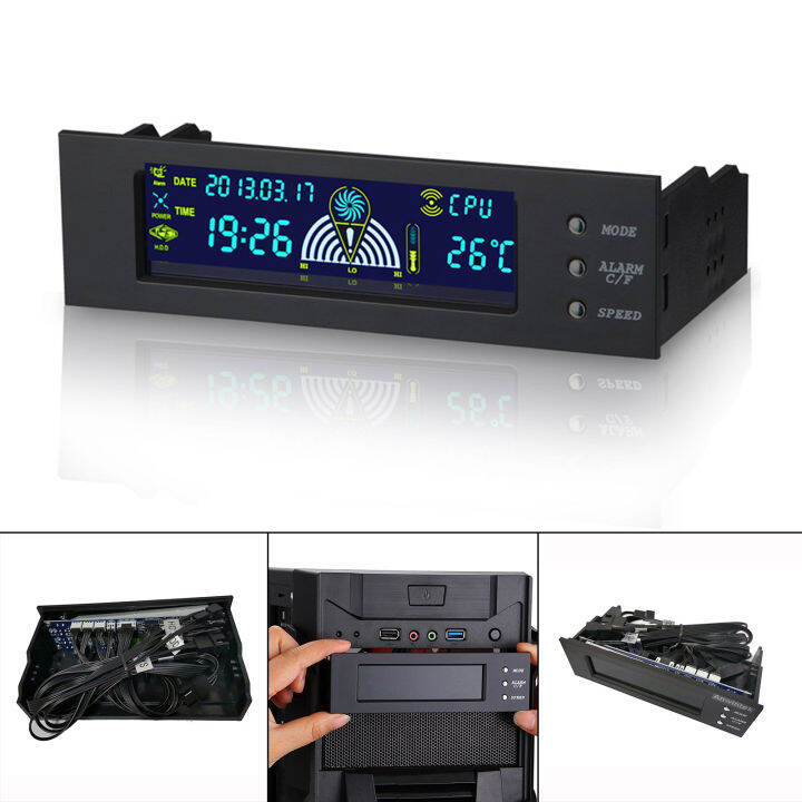 BNAUDIO Computer Temperature Display Screen 5.25 inch Front Panel CPU ...