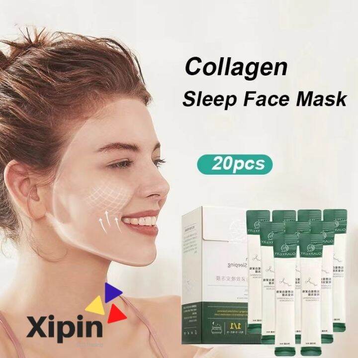 ♟SUNISA or LIFUSHA 20Pcs Collagen Gelly Sleep Face Mask Firm Skin ...