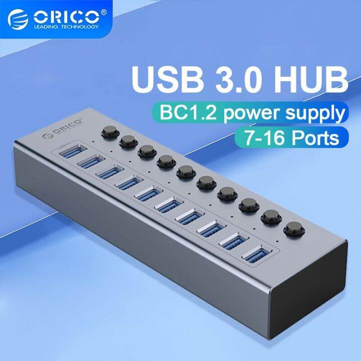 ORICO Powered USB 3.0 HUB 7/10/13/16 Ports USB Extension with On/Off ...