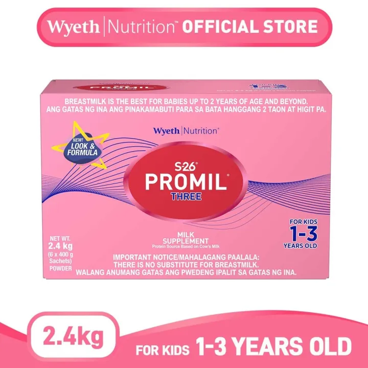 S-26® PROMIL® THREE Milk Supplement 1-3 Years Old Box 2.4kg | Lazada PH