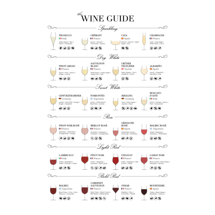 Wine Guide Poster ไวน์ไกด์ โปสเตอร์ ตกแต่งบ้าน แต่งร้านอาหาร แต่งครัว ...