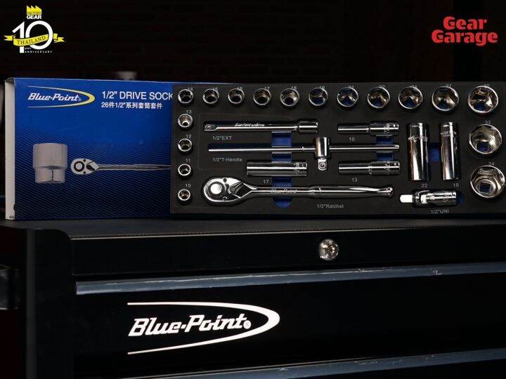 ชุดถาดโฟมบล็อก+ด้าม ขนาด1/2 ซ็อกเก็ตไดรฟ์สแควร์ BLUE-POINT NO.BPS12A 1/ ...