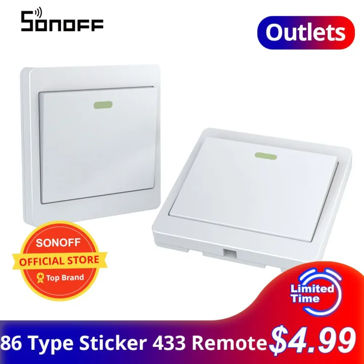 SONOFF Outlets Sticker 433รีโมทคอนโทรล86ประเภท RF 433Mhz Switch Sticker ...