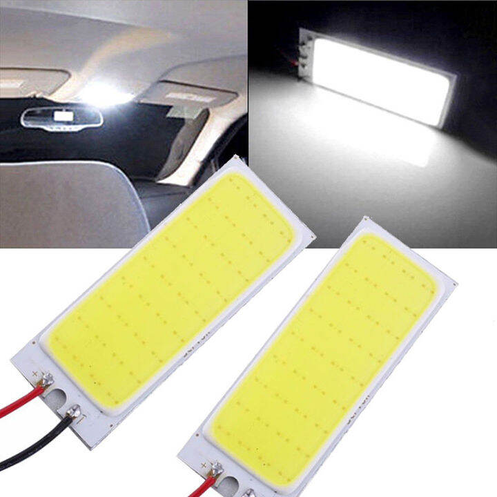 2pcs COB LED Panels Lamp 12V Xenon HID White 36-COB LED Dome Map Light Bulbs Car Interior Panel ...