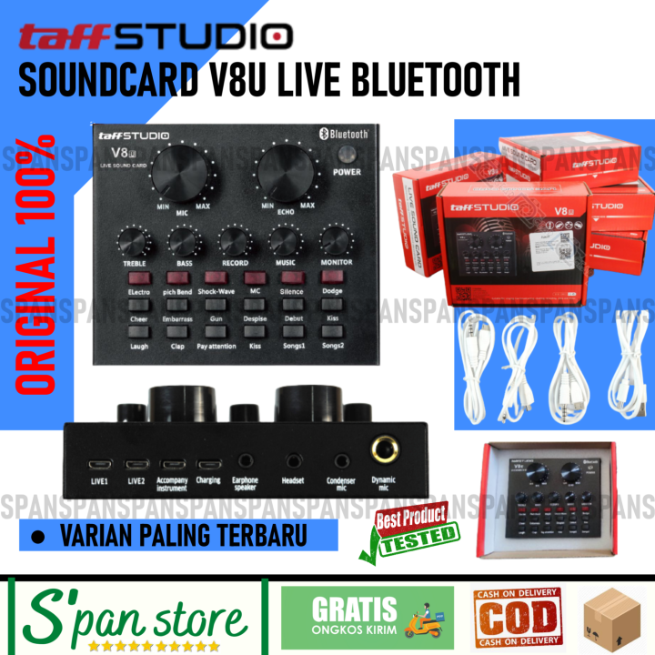 Sound Card Eksternal V8U Bluetooth Mixer Original Taffstudio | Lazada ...