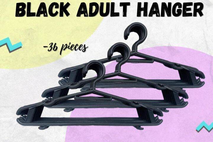 3 Dozen for 100 Pesos - Plastic Hanger For Adult Black Total 36 pieces ...