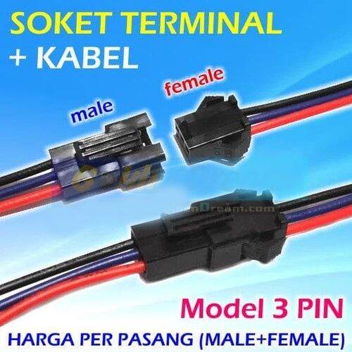A643 3P Soket Terminal Kabel Jantan Betina Konektor 3 Pin SM Socket EL DC MALE FEMALE | Lazada ...