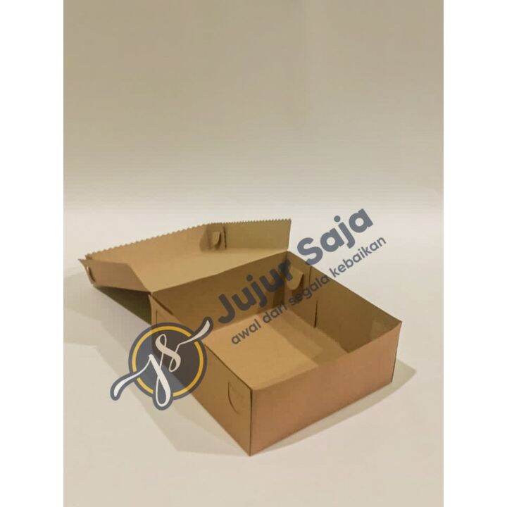 DUS KUE KRAFT / DUS HAJATAN / DUS JAJAN ISI 6 UKURAN 16 x 16 KOTAK ...