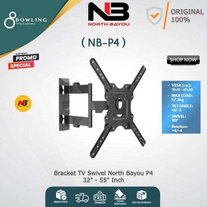 Bracket TV Monitor LED LCD North Bayou NB P4 32 - 55 Inch Swivel Braket ...