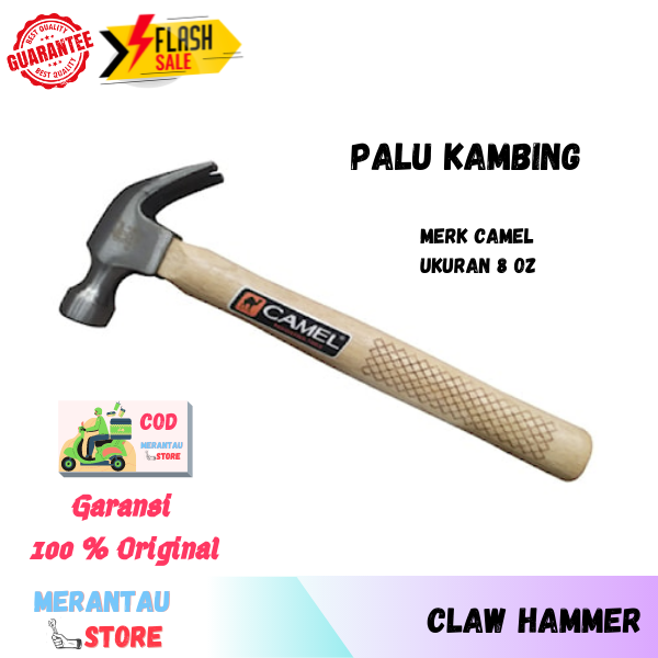 Palu Kambing Gagang Kayu 8 Oz Camel Claw Hammer Terbaik Palu Pukul ...
