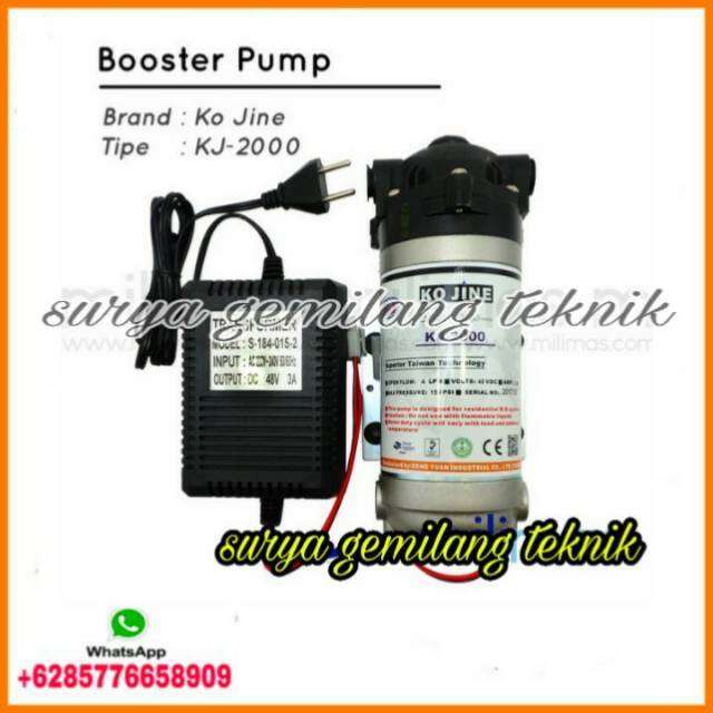 Pompa Booster Ro Yuan Ko Jine 48V + Adaptor 3A Booster Pump Rever ...