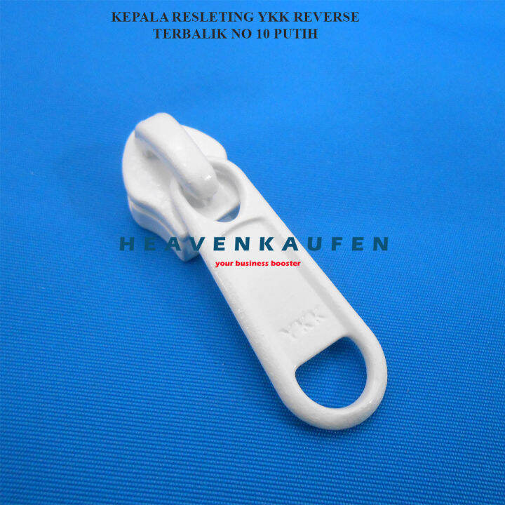 Kepala Resleting Zipper Head Terbalik Reverse Nomor 10 YKK Warna Putih ...