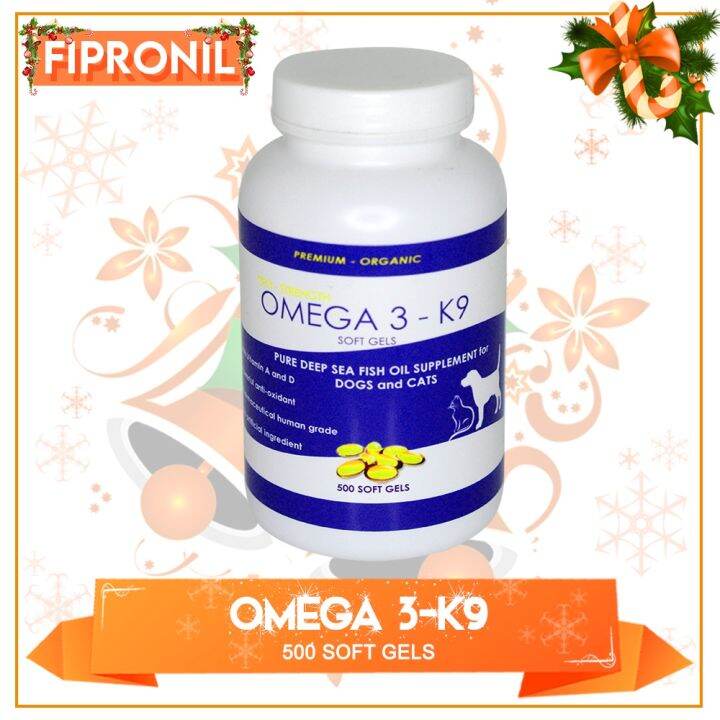 FIPRO-Pro-Strength Omega 3-K9 Fish Oil 500 Soft Gels Dogs and Cats ...