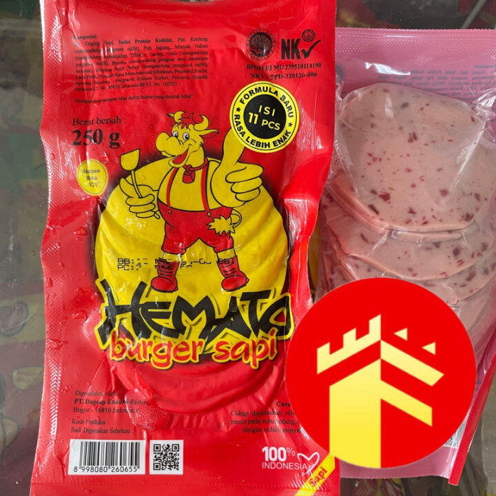 HEMATO BURGER SAPI 250 GR DAGING BURGER SAPI BULAT HEMATO | Lazada ...