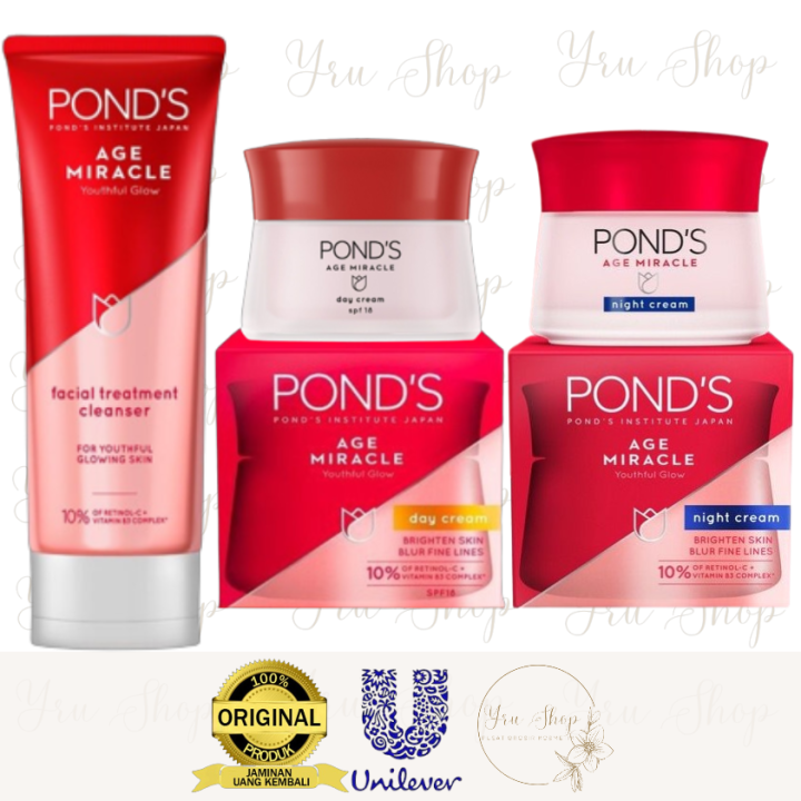 Ponds Age Miracle Youthful Glow Retinol Day Cream Moisturizer SPF18 10G ...
