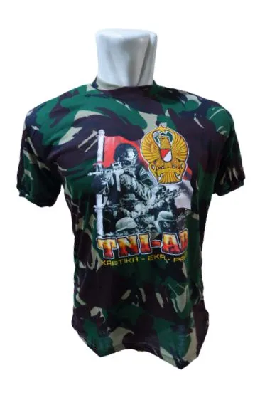 Kaos Oblong Loreng Logo TNI AD - Sablon | Lazada Indonesia