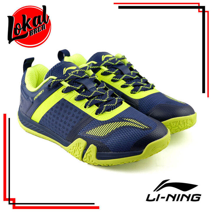 Sepatu Badminton/Bulutangkis LINING SAGA LITE 5 - Navy Lime | Lazada ...