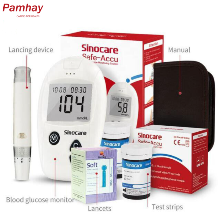 Safe-Accu Glucometer Set : Sinocare Safe Accu Blood Glucose Monitor ...