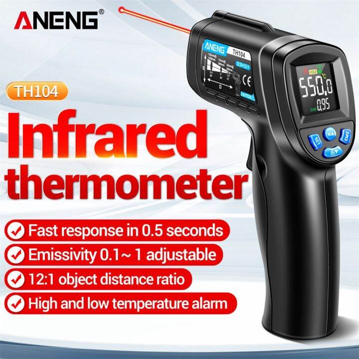 ANENG TH104 digital infrared thermometer -50~550℃ infrared laser sensor ...