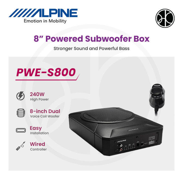 Alpine PWE-S800 8" Powered Subwoofer Box | Lazada