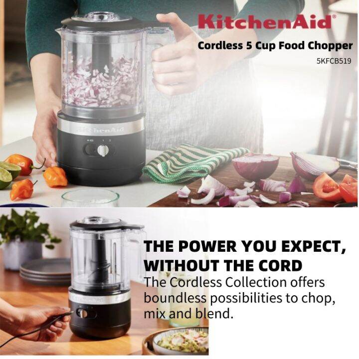 KitchenAid 220V Cordless 5 Cup Food Chopper/Food Preparation KFCB519 ...