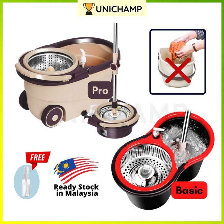 🏆Spin Mop Pro Snless Steel Magic Mop Upgraded Microfibre Mop Pad ...