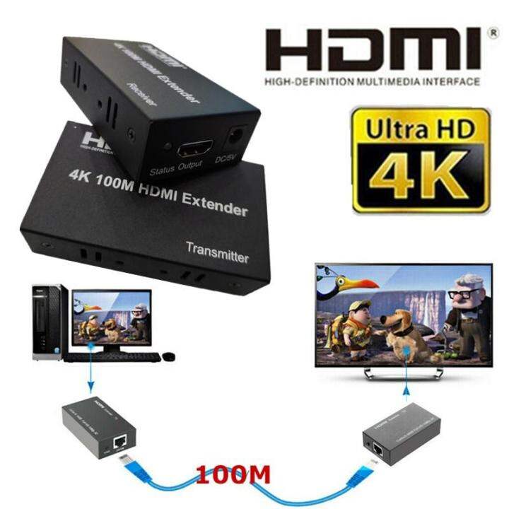 HDMI 4K HDMI Extender 100m To LAN Port RJ45 Network Cable Extender Over ...