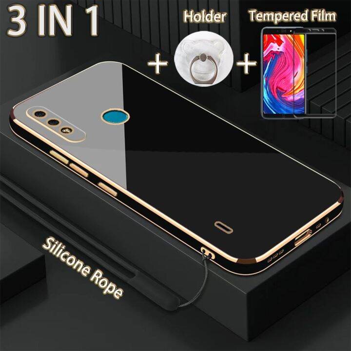 3 In 1 For Itel A56 A56 Pro Straight Edge Electroplated Case with ...