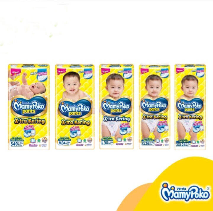 Pempers Mamy poko Pants Xtra Kering S38/M32/L28/XL26/XXL24 | Lazada ...