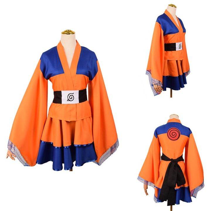 Naruto Cosplay Kimono Dress Long Sleeve Tops Skirt Costume Anime ...