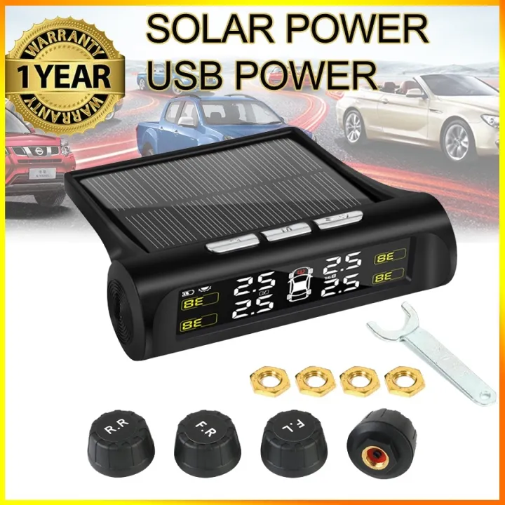 [Local Stock]TPMS Car Tire Pressure Alarm Monitor System Internal Display Temperature Warning ...