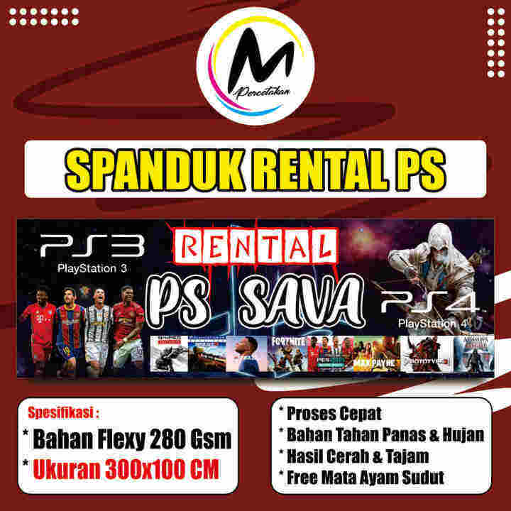 Spanduk / Banner Rental PS / Spanduk Gaming / Banner Konter PS - Ukuran 3 x 1 Meter | Lazada ...