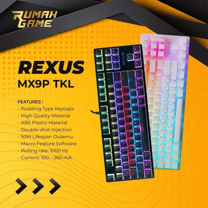 Rexus Keyboard Gaming Mechanical Legionare MX9 Pudding / MX9P TKL RGB ...