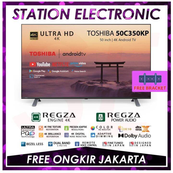 TOSHIBA 50C350KP 50C350 4K UHD HDR Smart Android TV 50 Inch | Lazada Indonesia