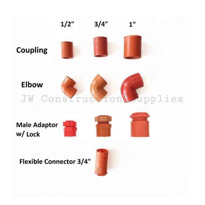 ⊿PVC Orange Pipe Electrical Fittings (Elbow Coupling Male Adaptor ...