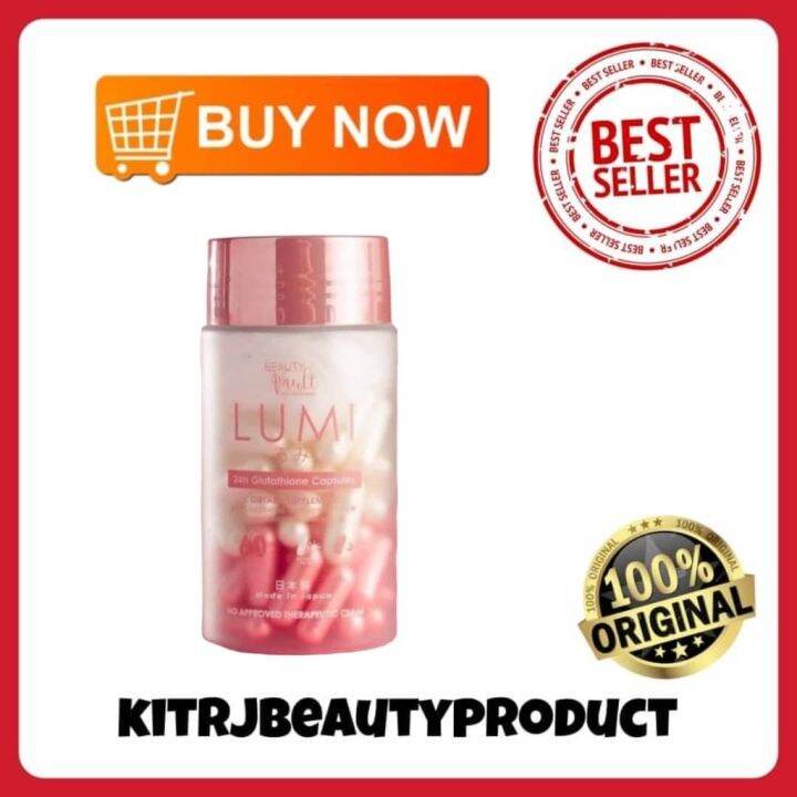 Original Effective LUMI 24H Glutathione Capsules Whitening by Beauty Vault (60 Capsules) Japan ...