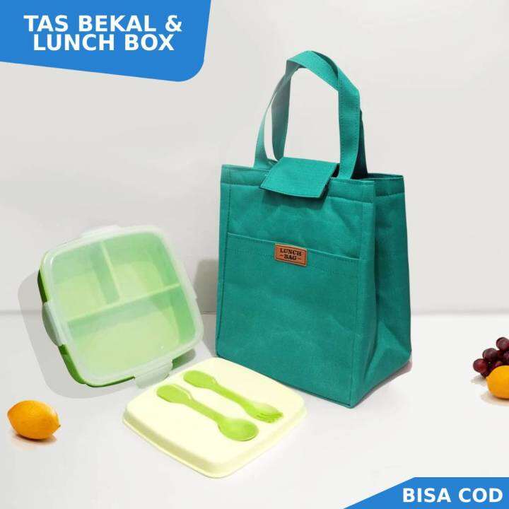 Set Tempat Bekal Kotak Makan Lunch Box Tempat Makan 1 Set Lengkap Tas ...