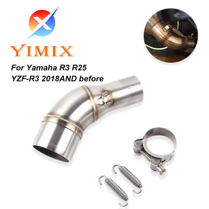 Yimix For YAMAHA YZF-R3 R25 Motorcycle Slip on Exhaust Middle Mid Link ...