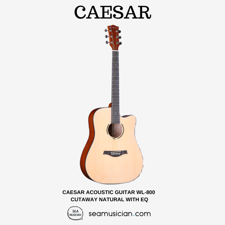 CAESAR ACOUSTIC GUITAR WL-800 CUTAWAY NATURAL W/EQ | Lazada