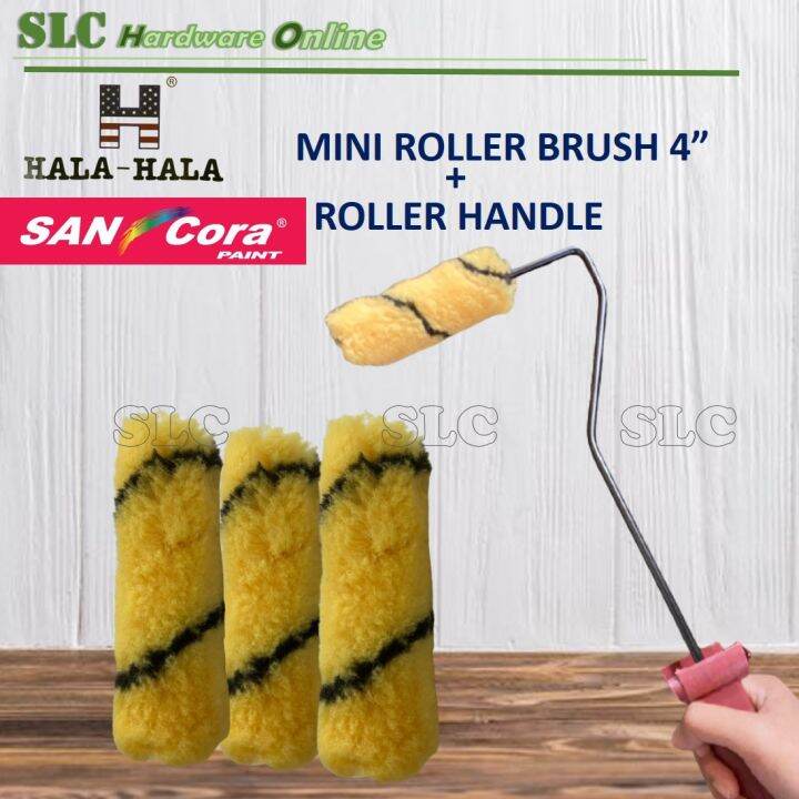 4 " Paint Roller set (Roller handle + refill) / Penggelek Cat + Batang ...