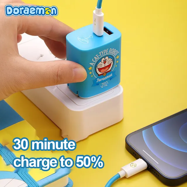 ของแท้ 100% Doraemon ที่ชาจโทรศัพท์ PD 20W 6A สายชาร์จเร็ว พอร์ตชาร์จแบบคู่ USB Charger พอร์ต ...