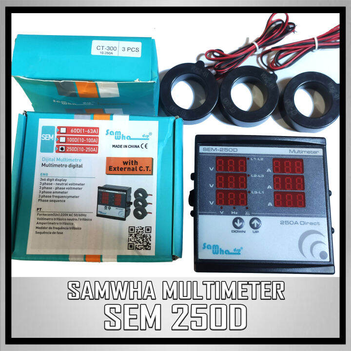 SAMWHA MULTIMETER SEM 250D | 3 PHASE VOLTMETER / AMMETER | WITH ...
