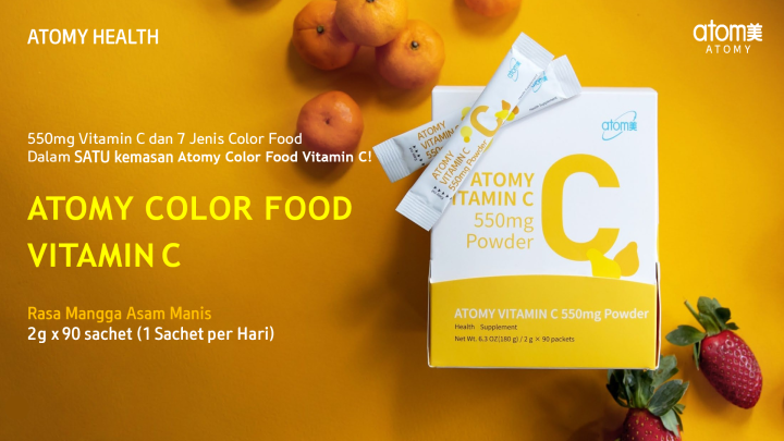 MS ATOMY Vitamin C 550mg Color Food Korea Powder Daya Tahan Tubuh 2 gr ...