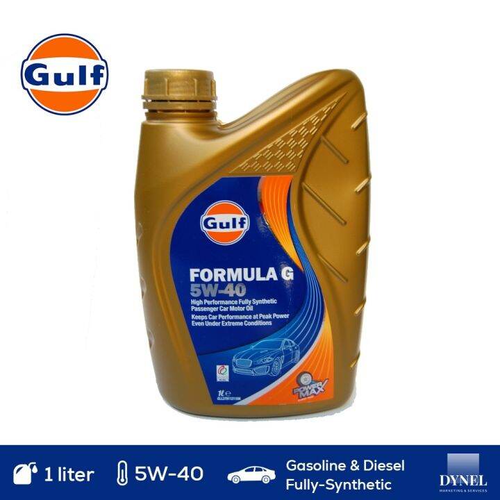Gulf Formula G 5W-40 Fully-Synthetic Gasoline Diesel Engine Oil 1 Liter ...