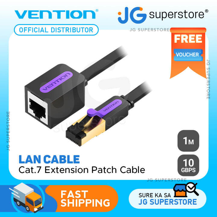 Vention CAT7 Ethernet Flat Cable FTP 10Gbps 600MHz (Male to Female ...