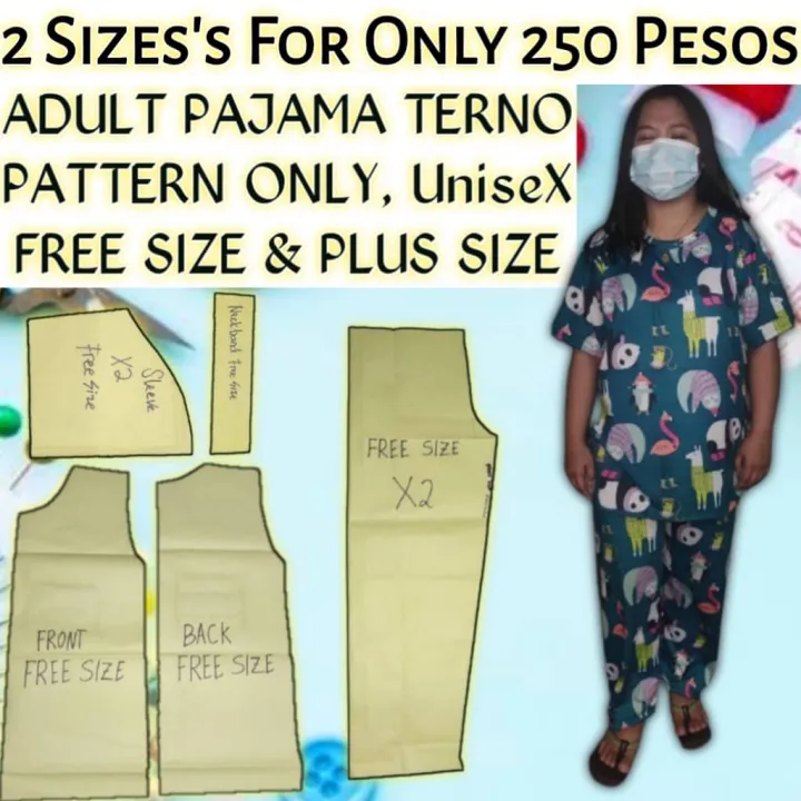 Pajama Terno ADULT PATTERN ONLY Free Size and Plus Size 250 Pesos Lang ...