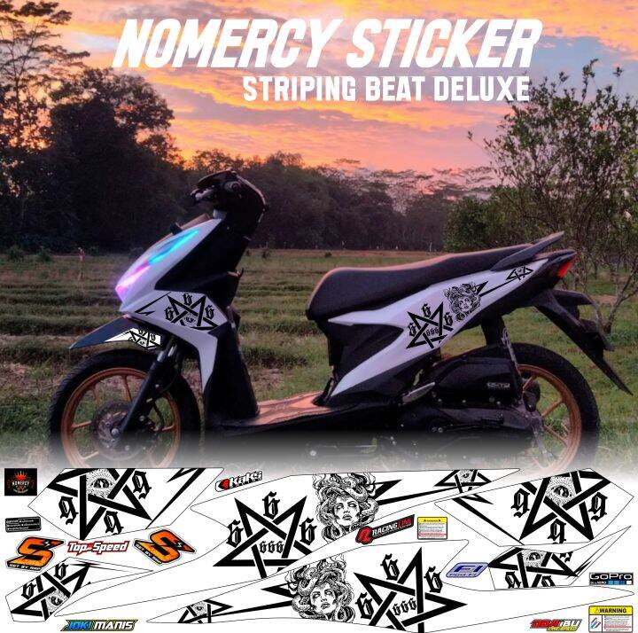 STICKER MEDUSA BEAT NEW DELUXE VARIASI STRIPING HONDA BEAT STICKER ...