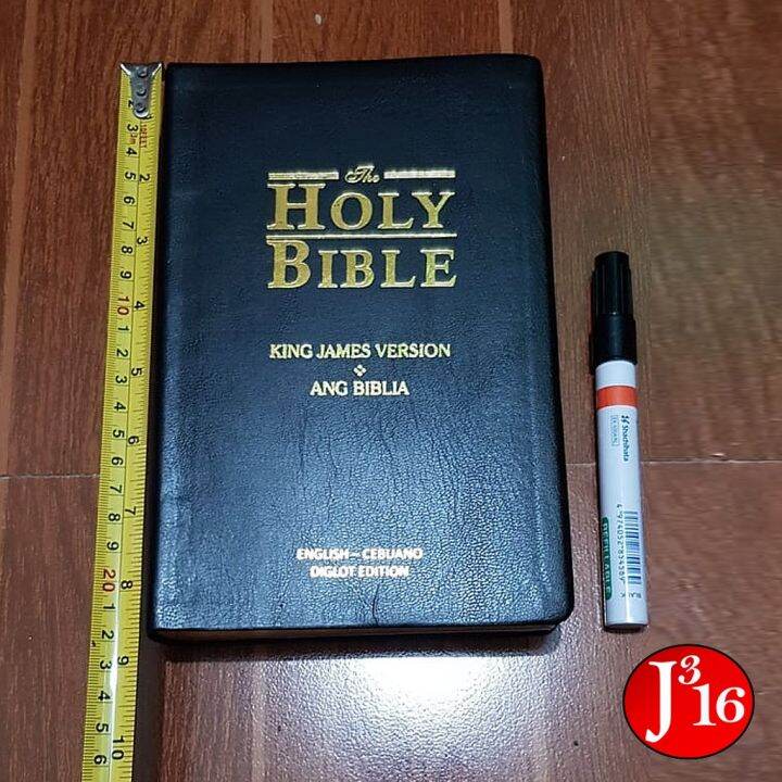 The Holy Bible: KJV/ CEBUANO Diglot BIBLE NO THUMB INDEX Gold Edge 8. x ...