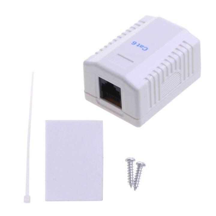 Cat6 RJ45 8P8C Connector UTP Unshielded Single Port Desktop Mount Box ...